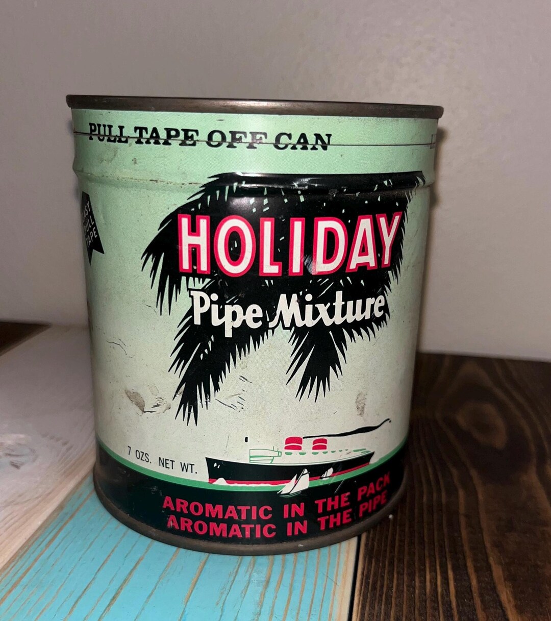 Vintage 1970’s Holiday Pipe Mixture Tin 7oz Net Wt | Advertising Tin ...