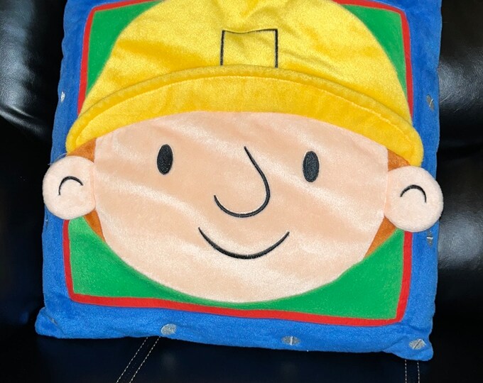 Vintage Bob the Builder Decorative Pillow Fleece 13 X 13" Bedroom Decor ...