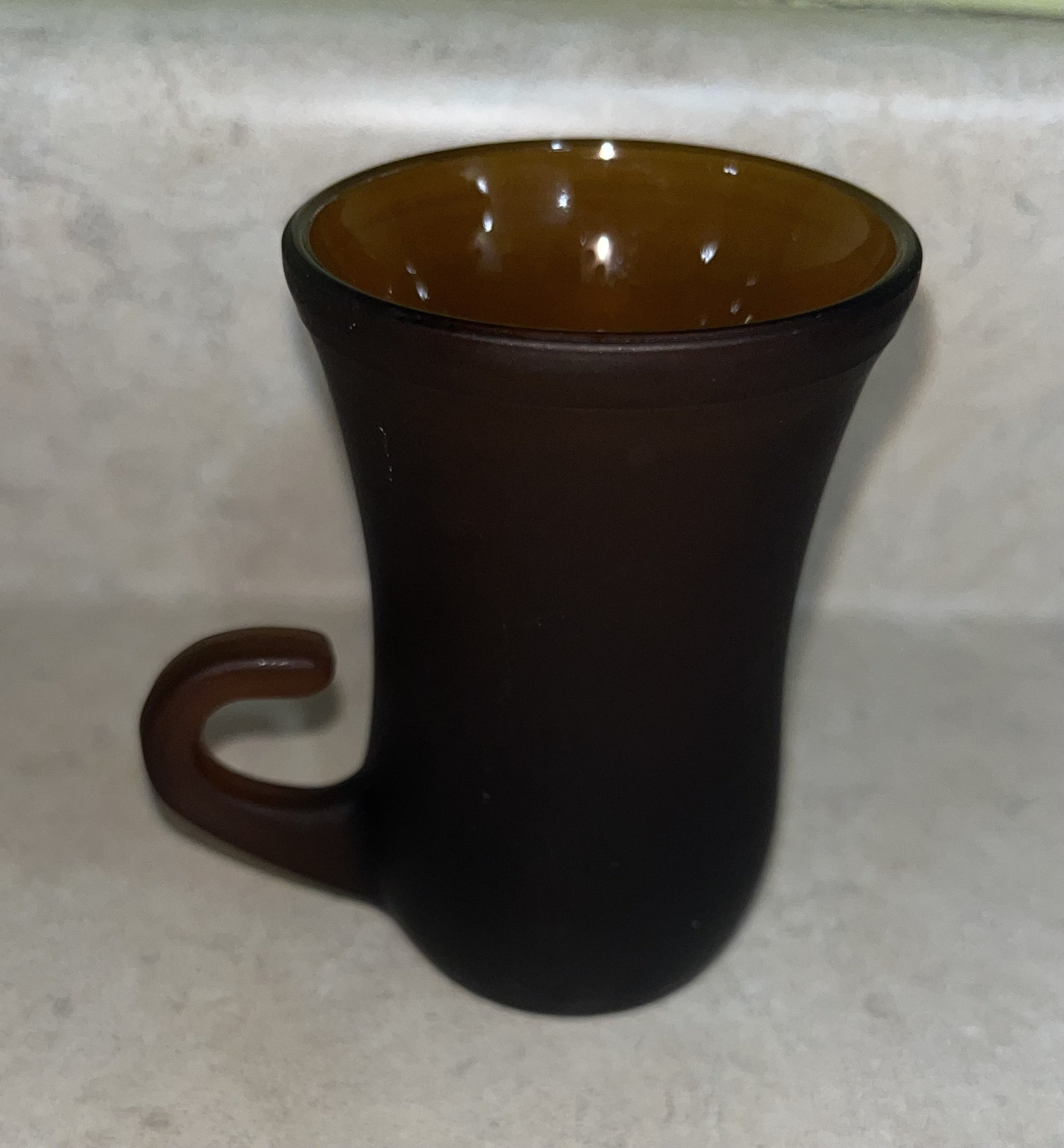 Italian Vintage Color Glass Coffee Cup, Brown Espresso Cups, Retro ...