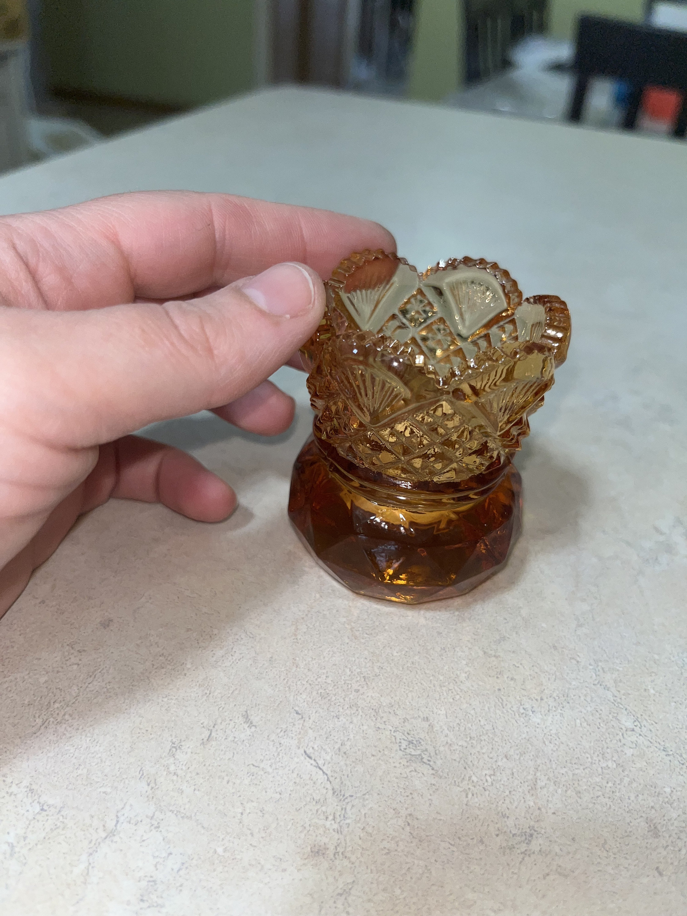 Vintage Westmoreland Amber Glass EAPG Toothpick Holder 60 Diamond and ...