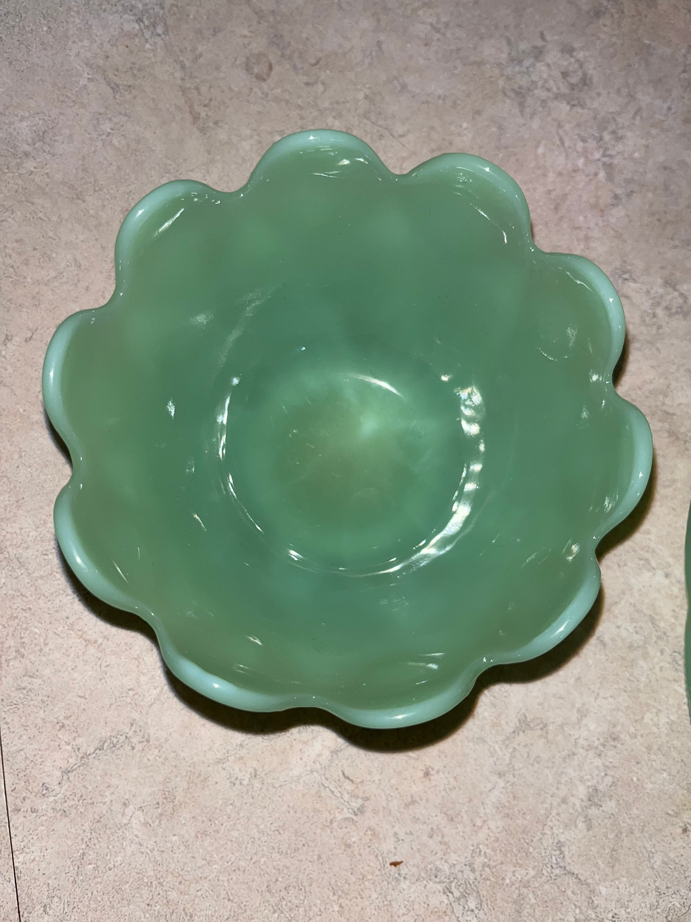 Vintage Mid-century Jadeite Fire King Lotus Bowl & Plate Duo 1950s - Etsy