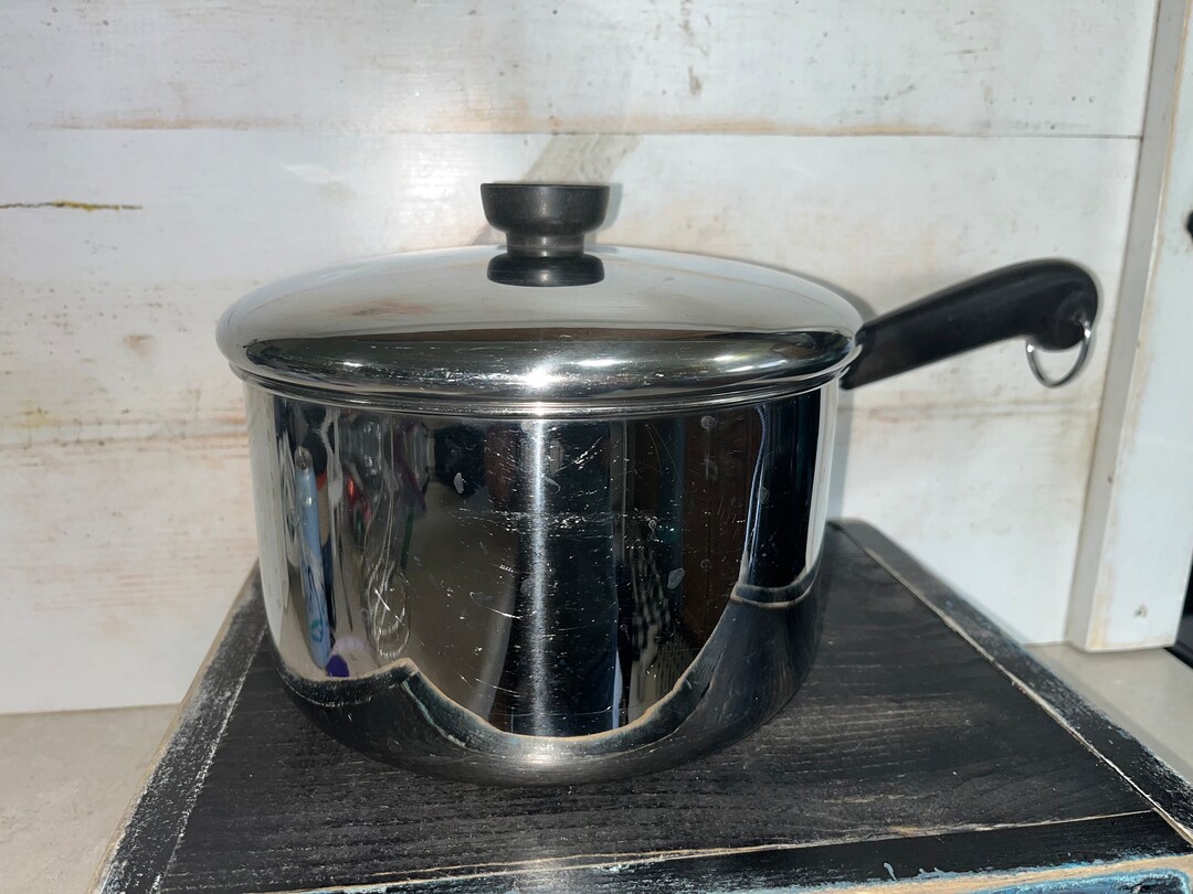 Revere Ware 1801 Four 4 Quart Sauce Pan W Lid 86A Tri Ply Aluminum Disc ...