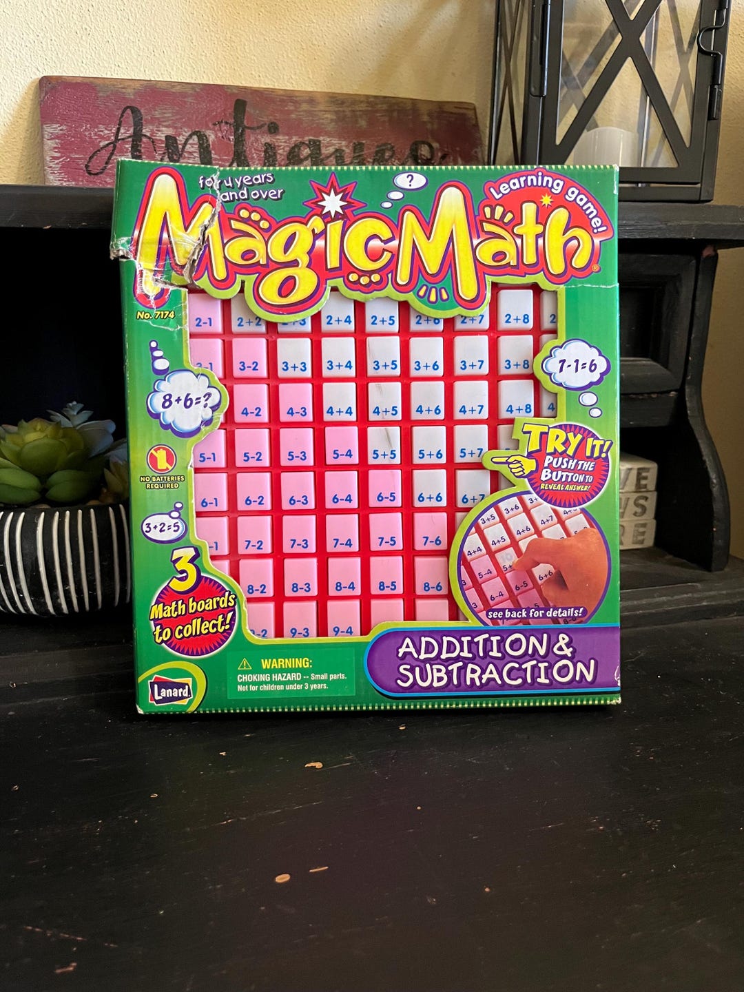 Vintage 1999 Magic Math Learning Game Board Press and See Numbers ...