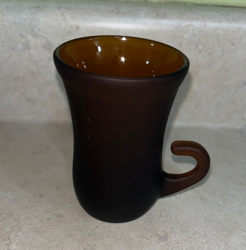 Italian Vintage Color Glass Coffee Cup, Brown Espresso Cups, Retro ...