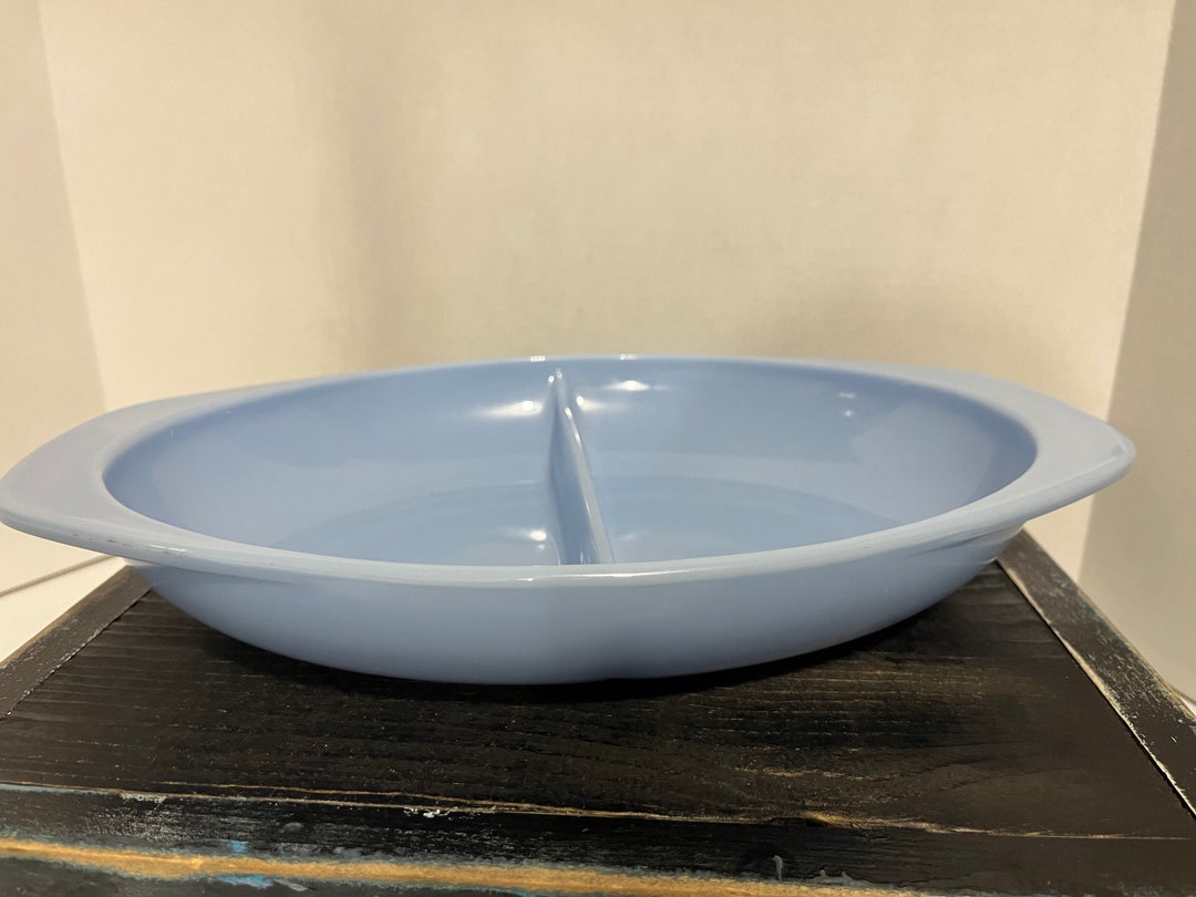 Vintage Pyrex Delphite Bluebelle Divided Casserole Dish, 1 1/2 Quart ...