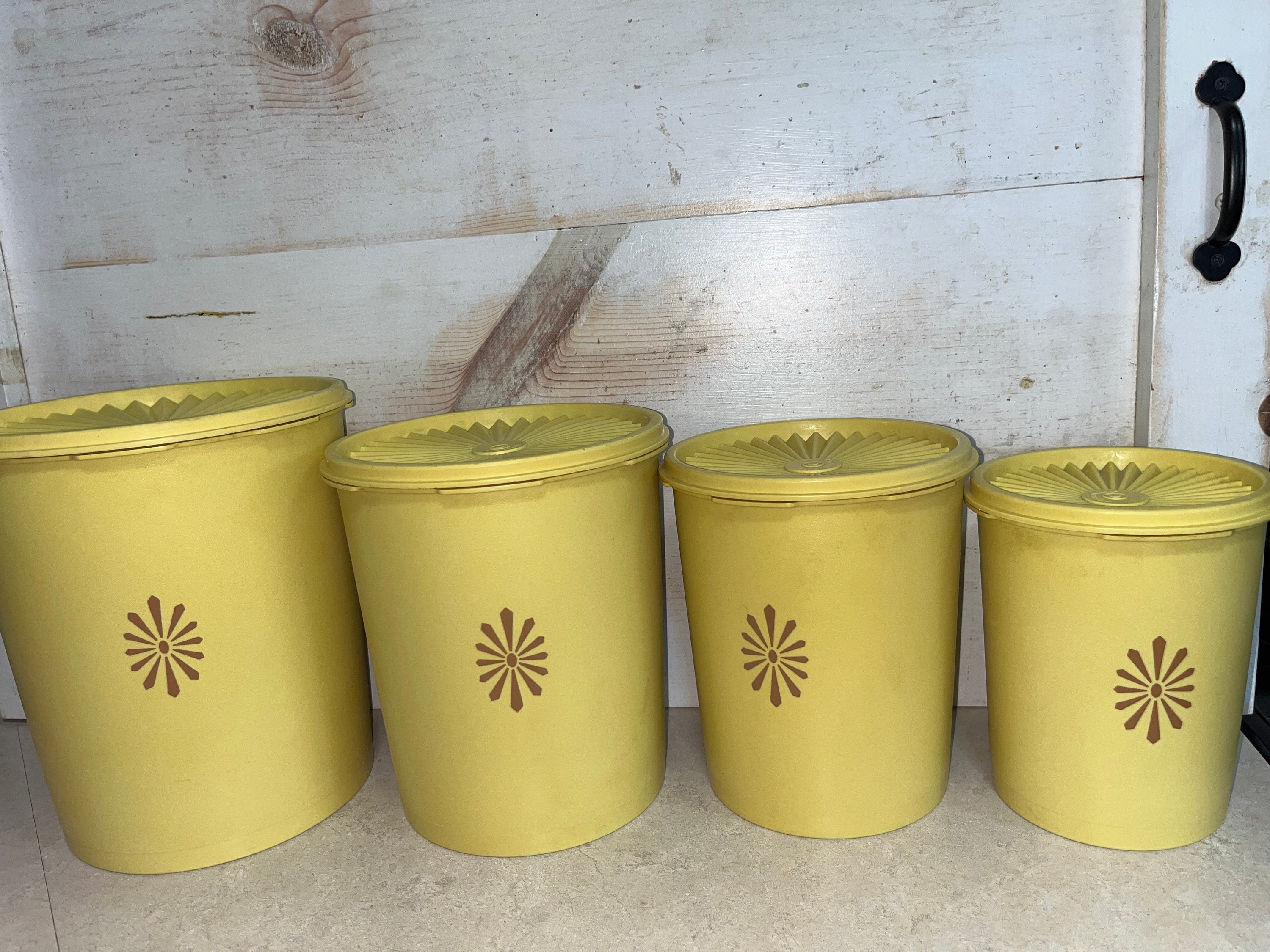 Vintage Tupperware Harvest Gold Nesting Canister Set of 4 - Etsy
