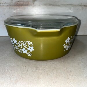 Pyrex Spring Blossom crazy Daisy Casserole Dish With Lid, 1970s Pyrex ...
