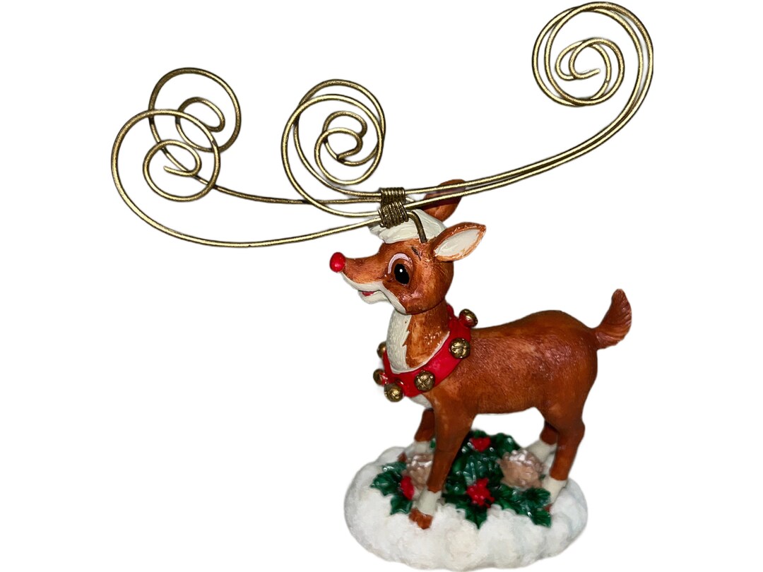 Vintage Rudolph Statue With Long Antlers and a Red Nose - Etsy