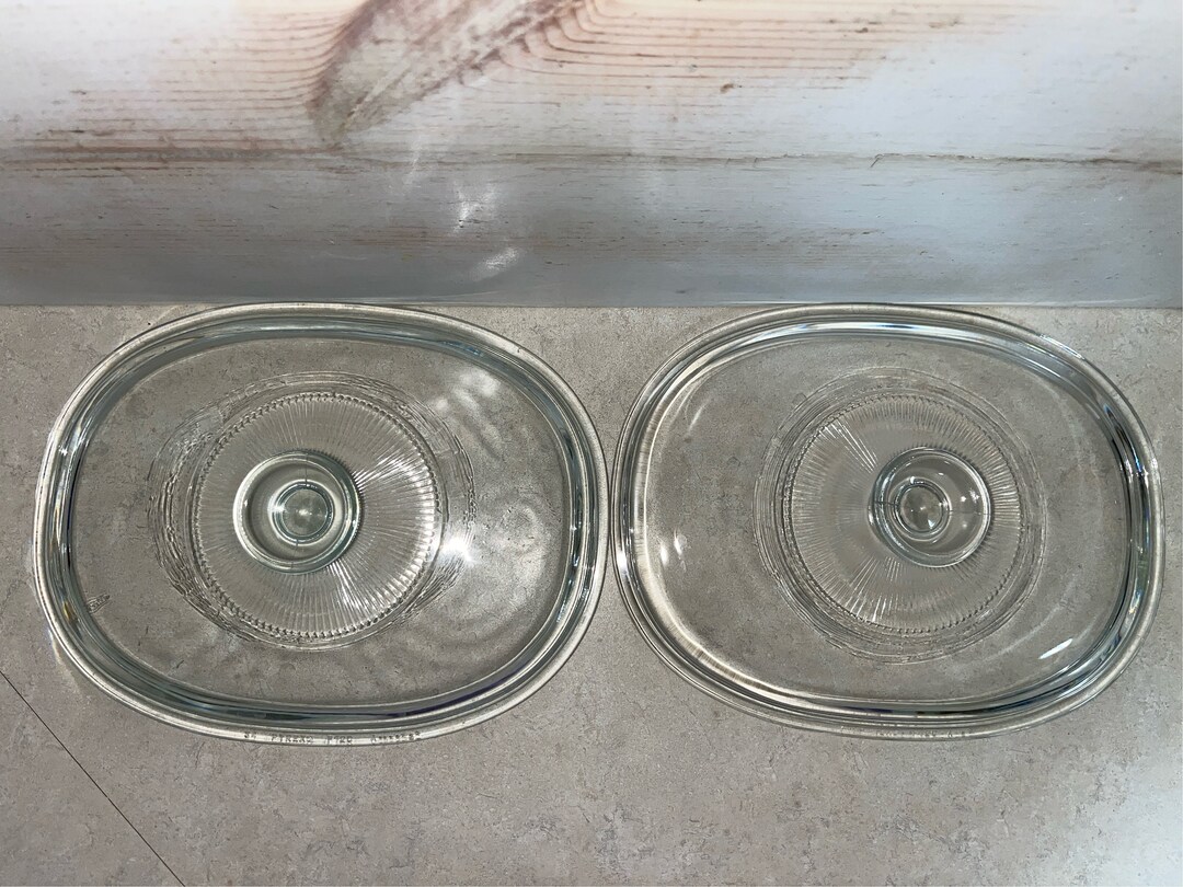Pyrex Clear Glass Lid Only, Ribbed, Oval F12C - Etsy