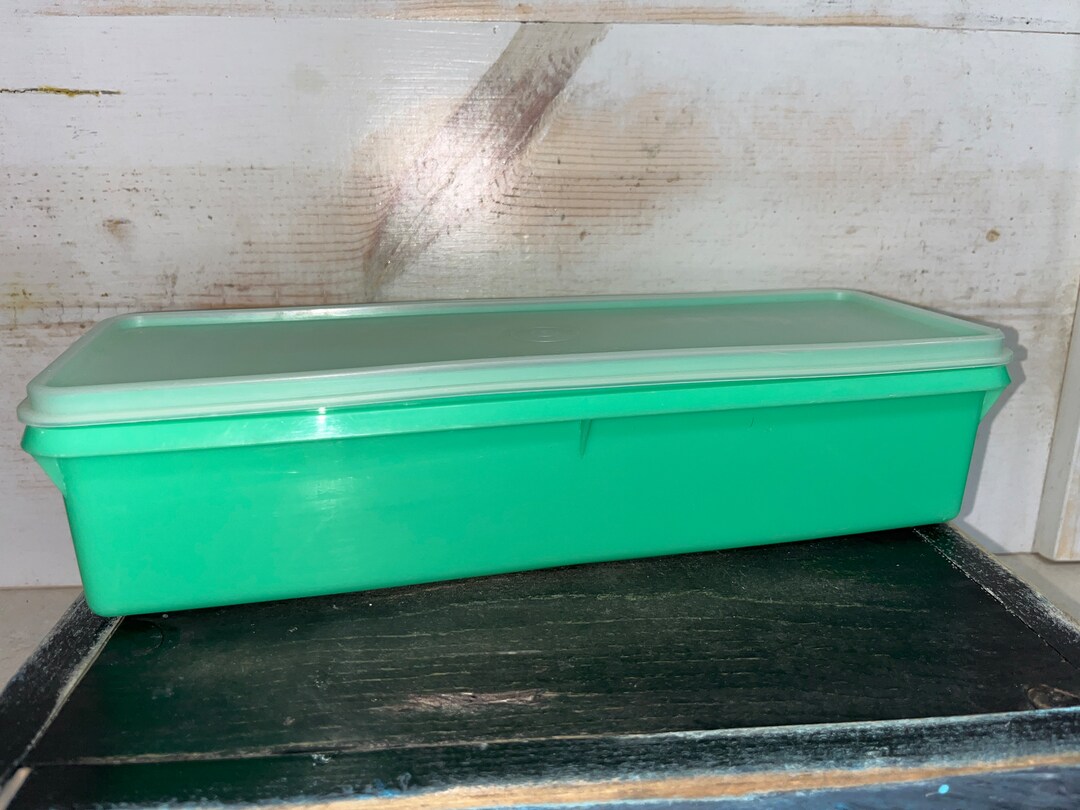 Vintage Tupperware Large Rectangular Plastic Container W/ Lid Jadeite ...