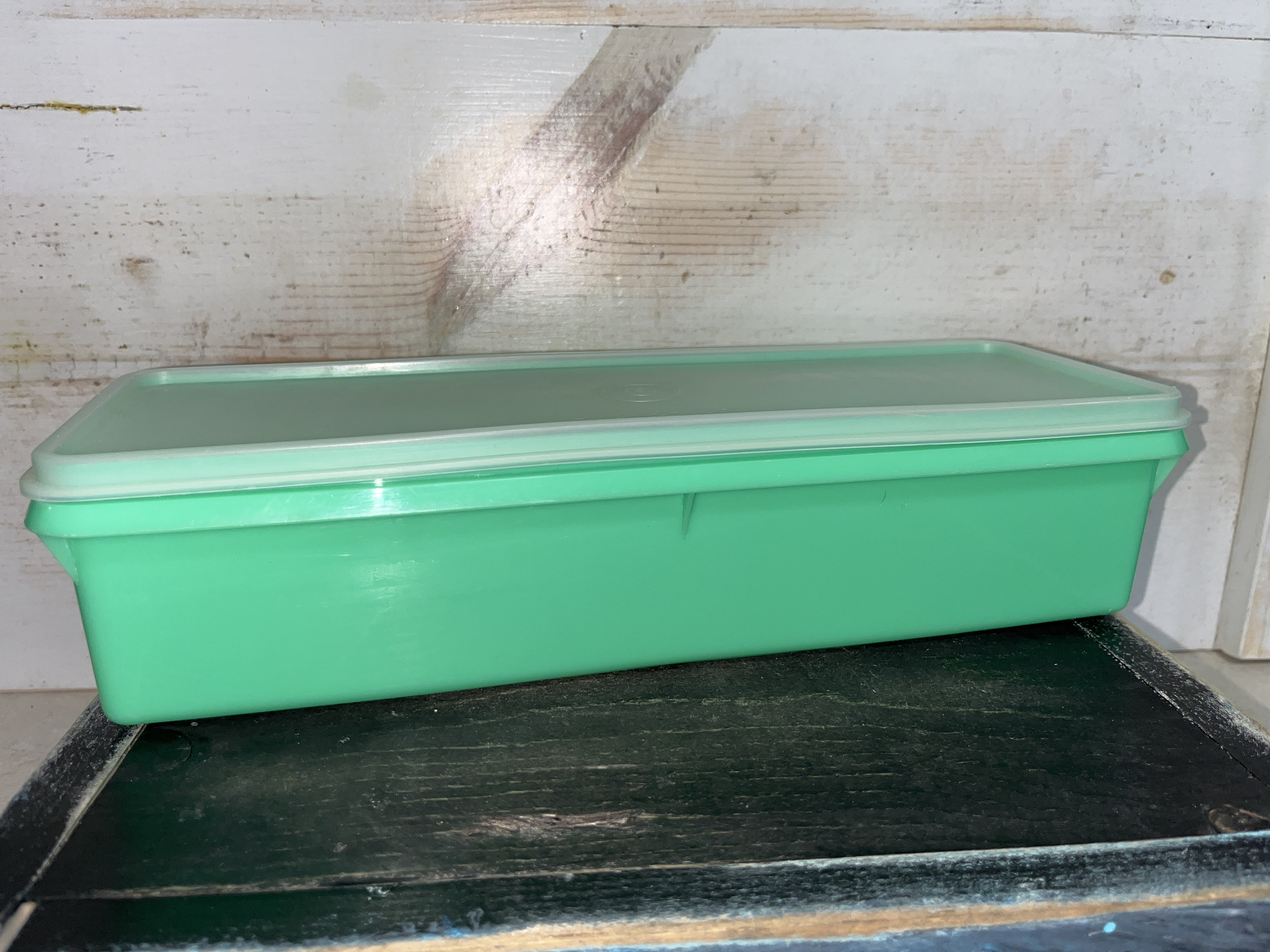 Vintage Tupperware Large Rectangular Plastic Container W/ Lid Jadeite ...