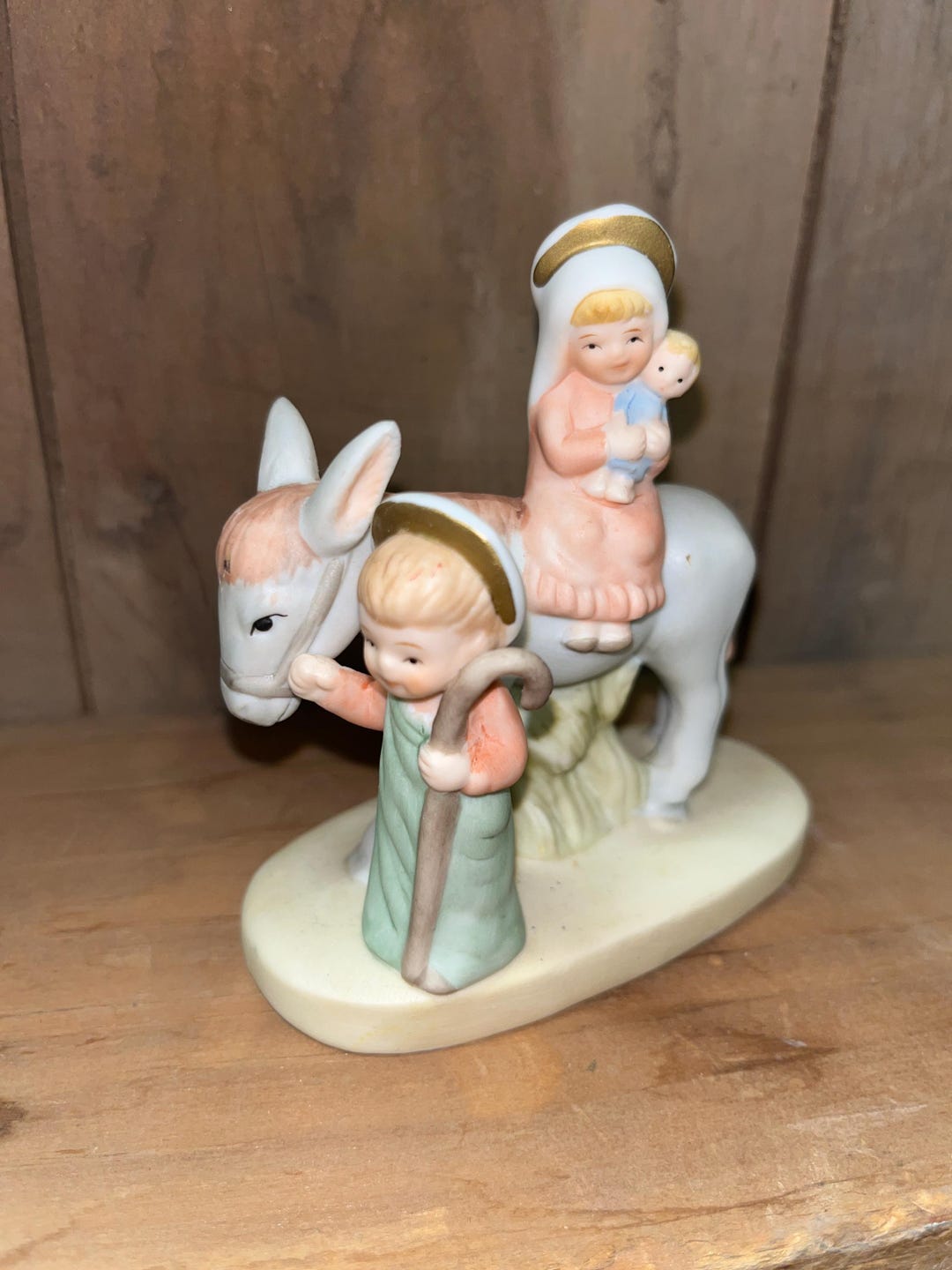 Vintage Lefton Porcelain Nativity Figurine: Flight to Egypt, 1986 - Etsy