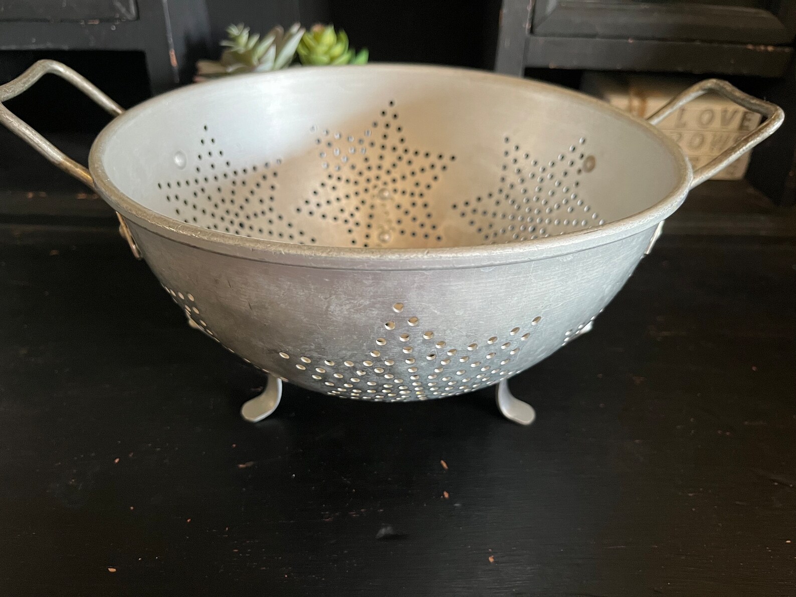 Vintage 1970s Mirro 9 Aluminum Strainer Stars Colander Footed With ...