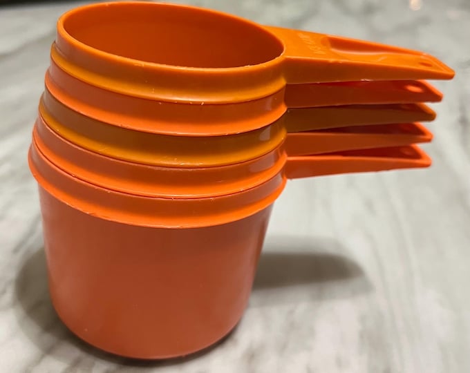 Vintage 1970s Tupperware Measuring Cups: Retro Orange Kitchen Set - Etsy