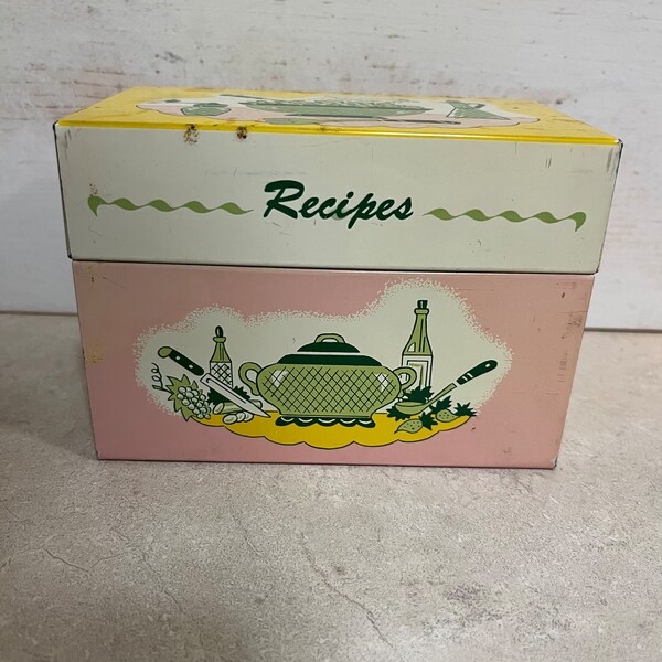 Vintage Recipe Box - Etsy