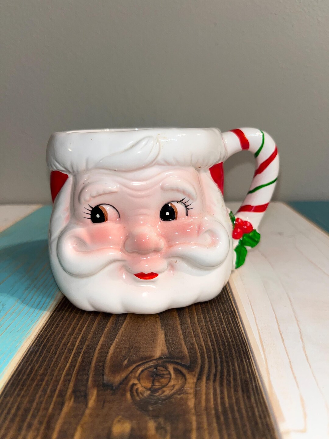 Vintage Lefton Santa Mug: 1980s Handpainted Christmas Decor - Etsy