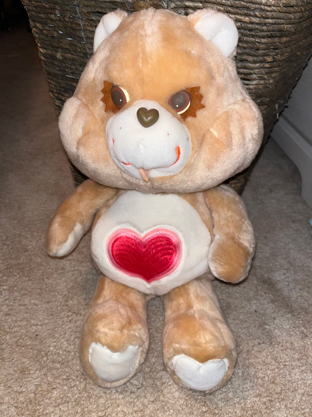Original Vintage CARE BEARS Large 17 Tenderheart Bear Plush MINT - Etsy