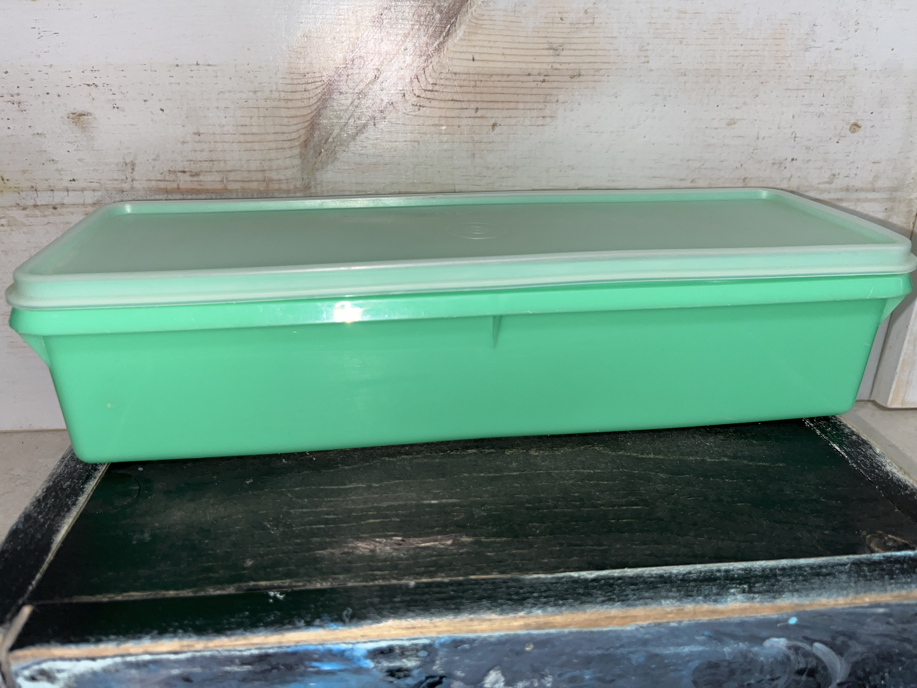 Vintage Tupperware Large Rectangular Plastic Container W/ Lid Jadeite ...