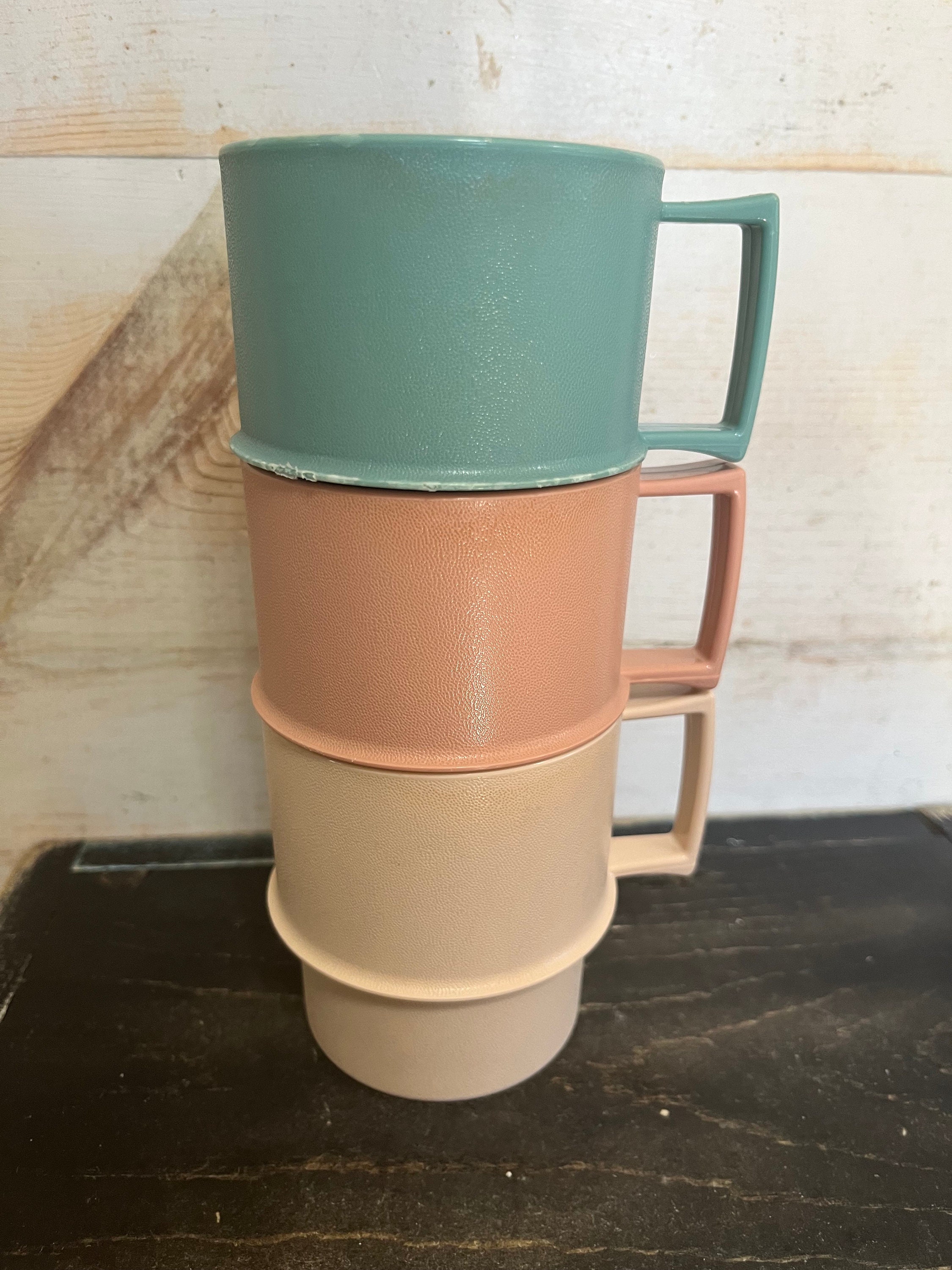 Vintage Lot of 3 Stackable Tupperware Pastel Mugs, Made in USA, 1312-27 ...