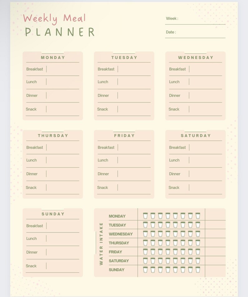 12 Week Meal Planner digital Download/ready to Print - Etsy