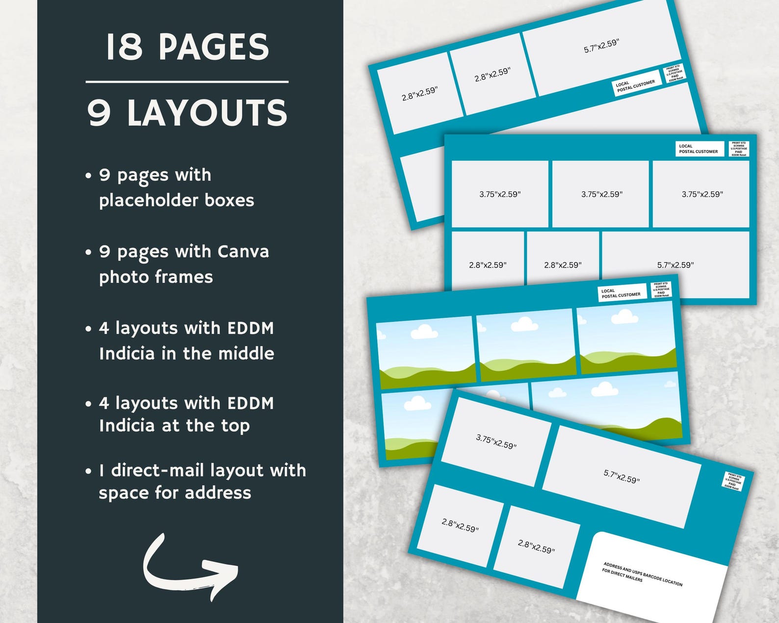 EDDM 12x6.5 New Mover Postcard Canva Template With Bleed | Usps ...