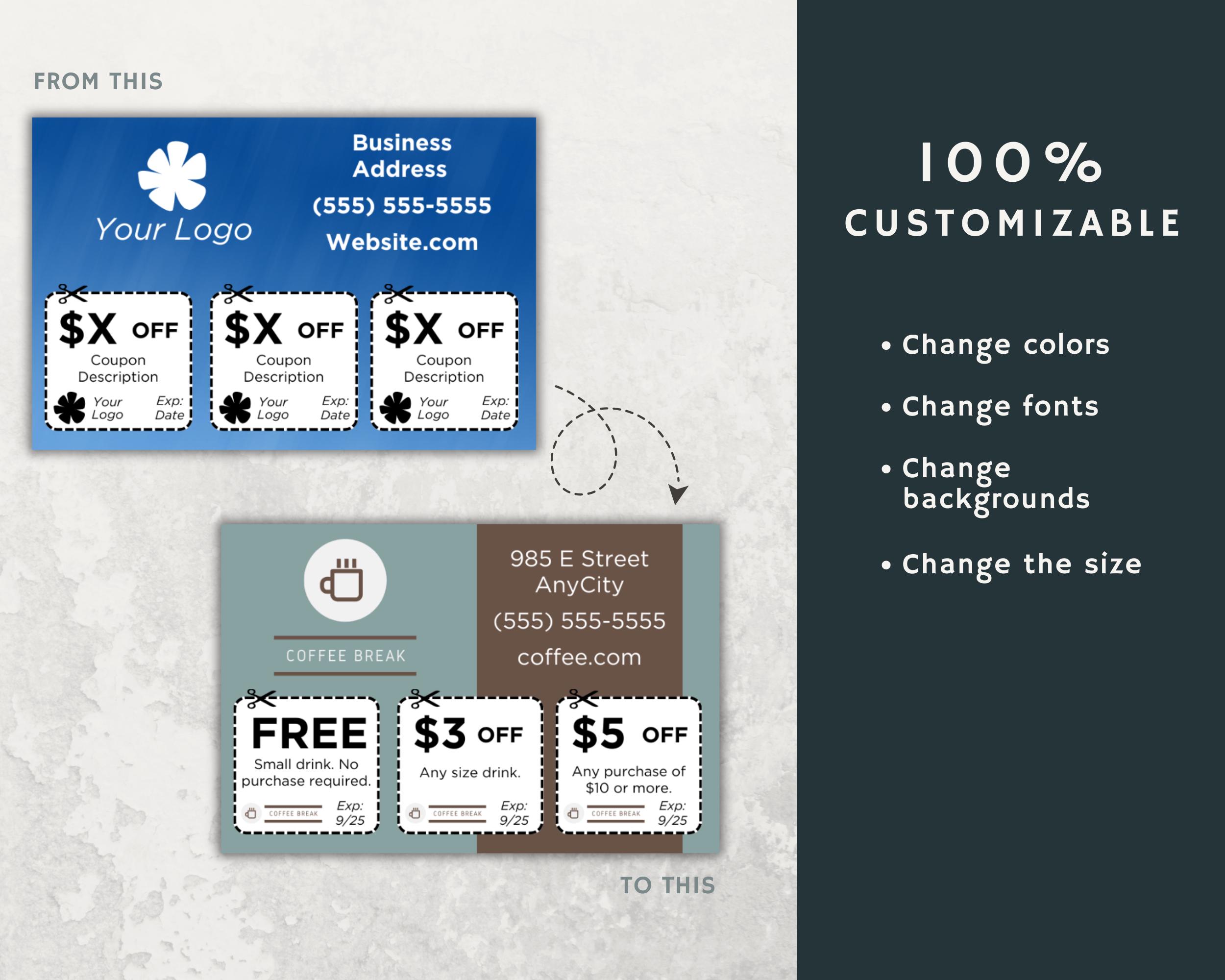 Canva Ad Template (small), EDDM Direct Mail Coupon Template, Ad Designs ...