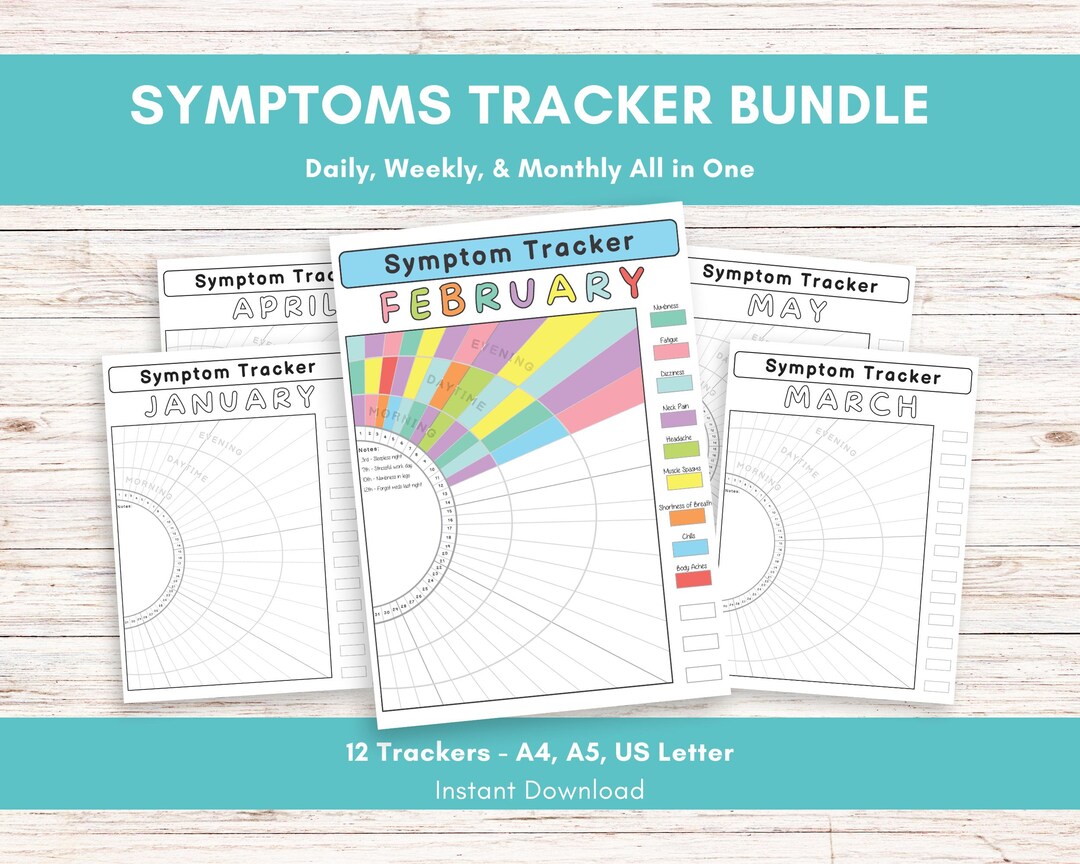 Symptom Tracker; Monthly/weekly/daily Tracker With Morning, Daytime ...