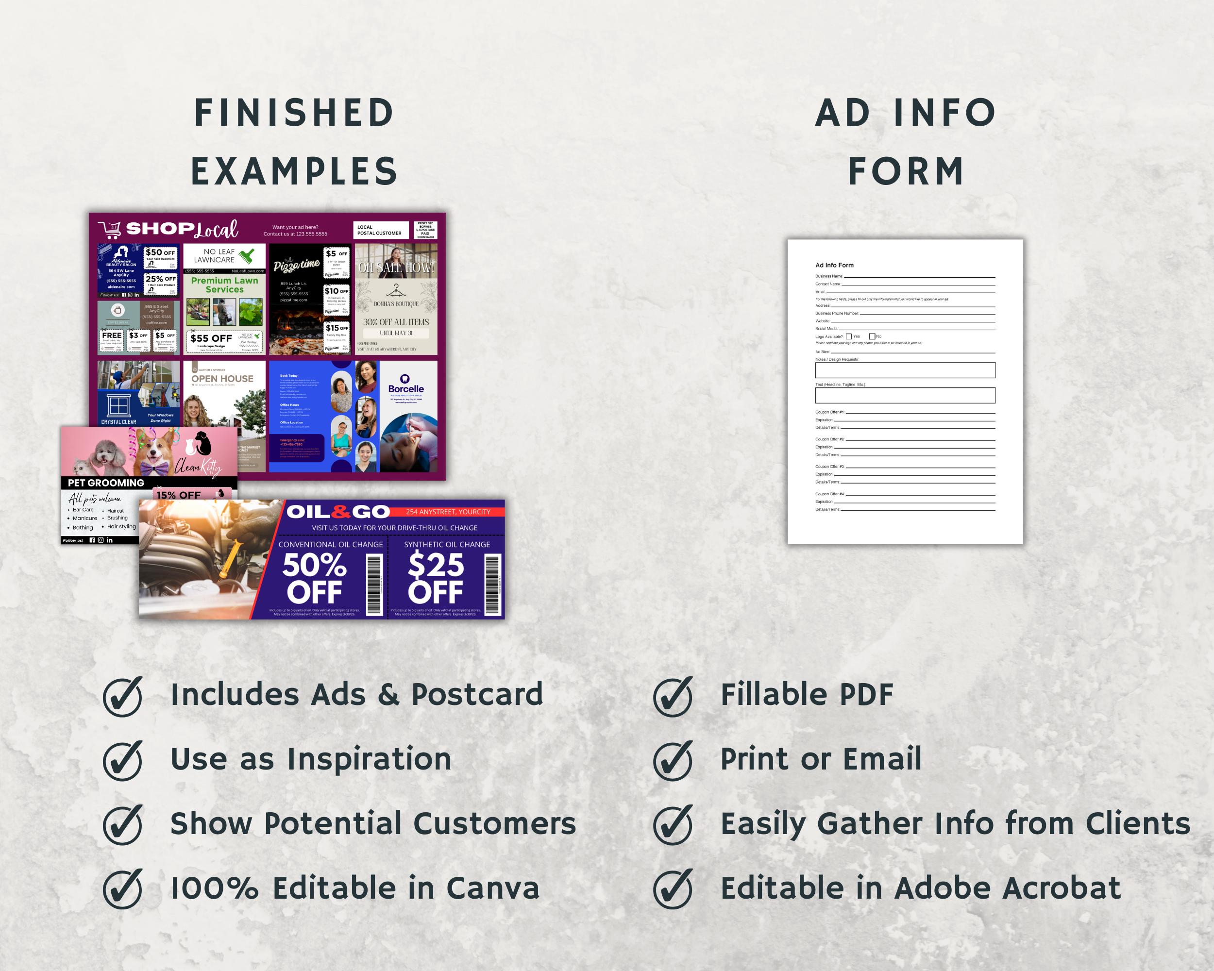 EDDM 12x9 Postcard and Ads BUNDLE Canva Templates | Small Business ...