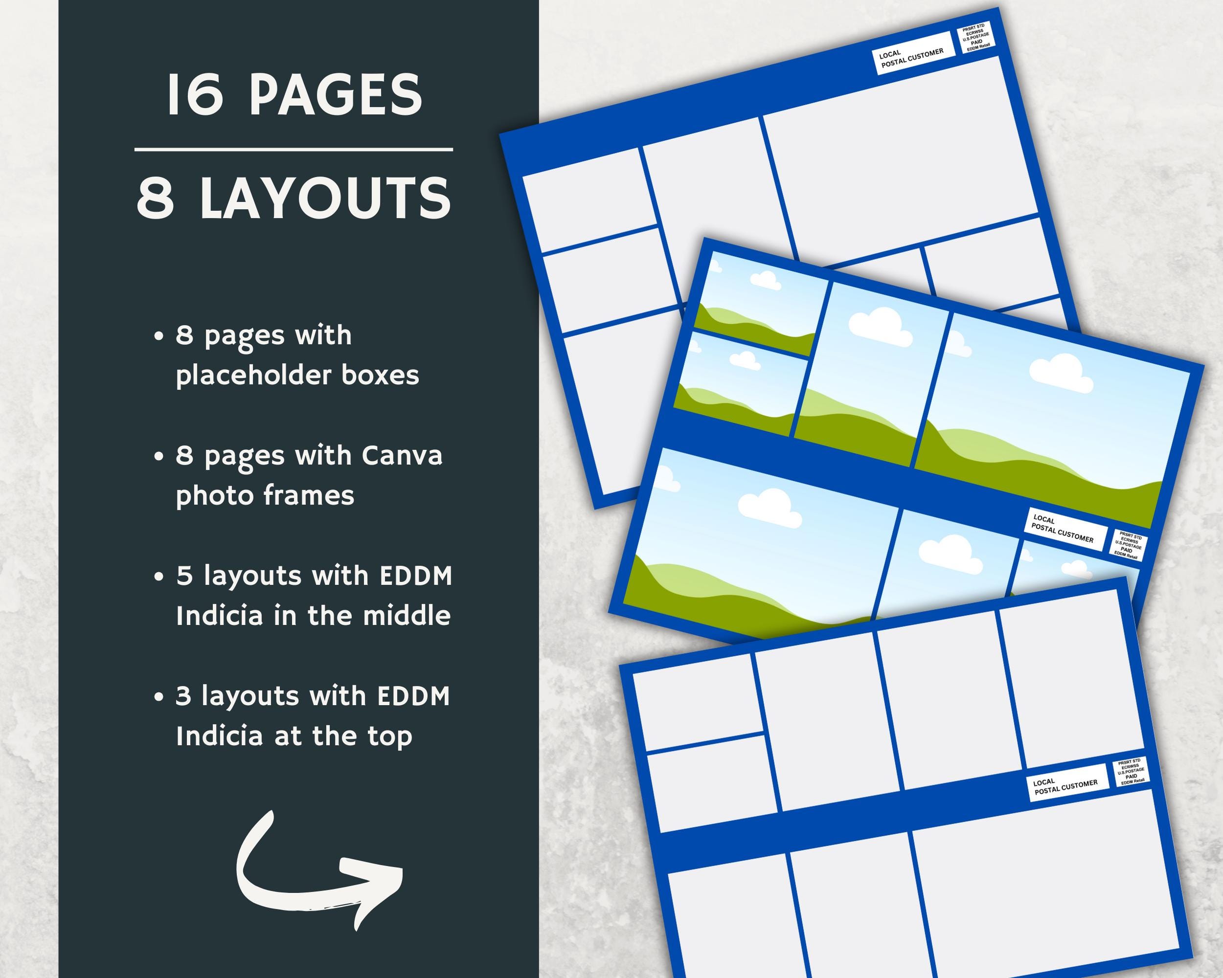 EDDM 12x9 Postcard Canva Template | Usps-compliant Design | 8 Layouts ...