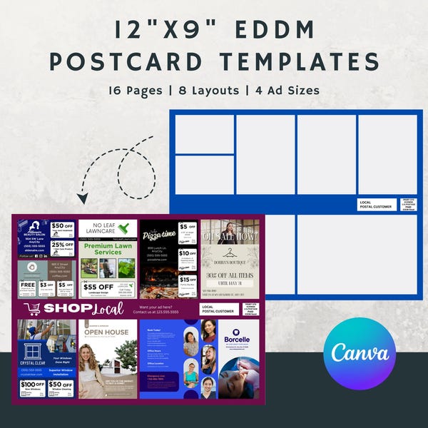 Post Card Canva Template - Etsy