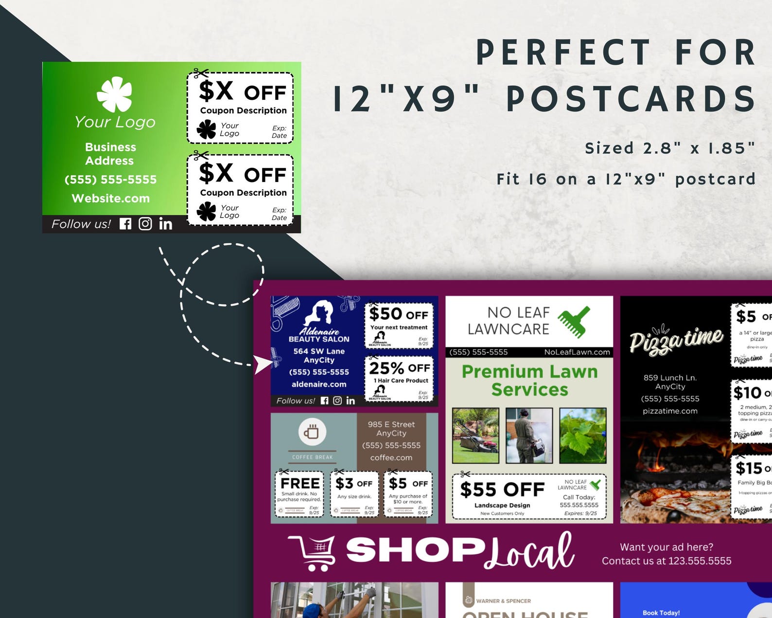Canva Ad Template (small), EDDM Direct Mail Coupon Template, Ad Designs ...