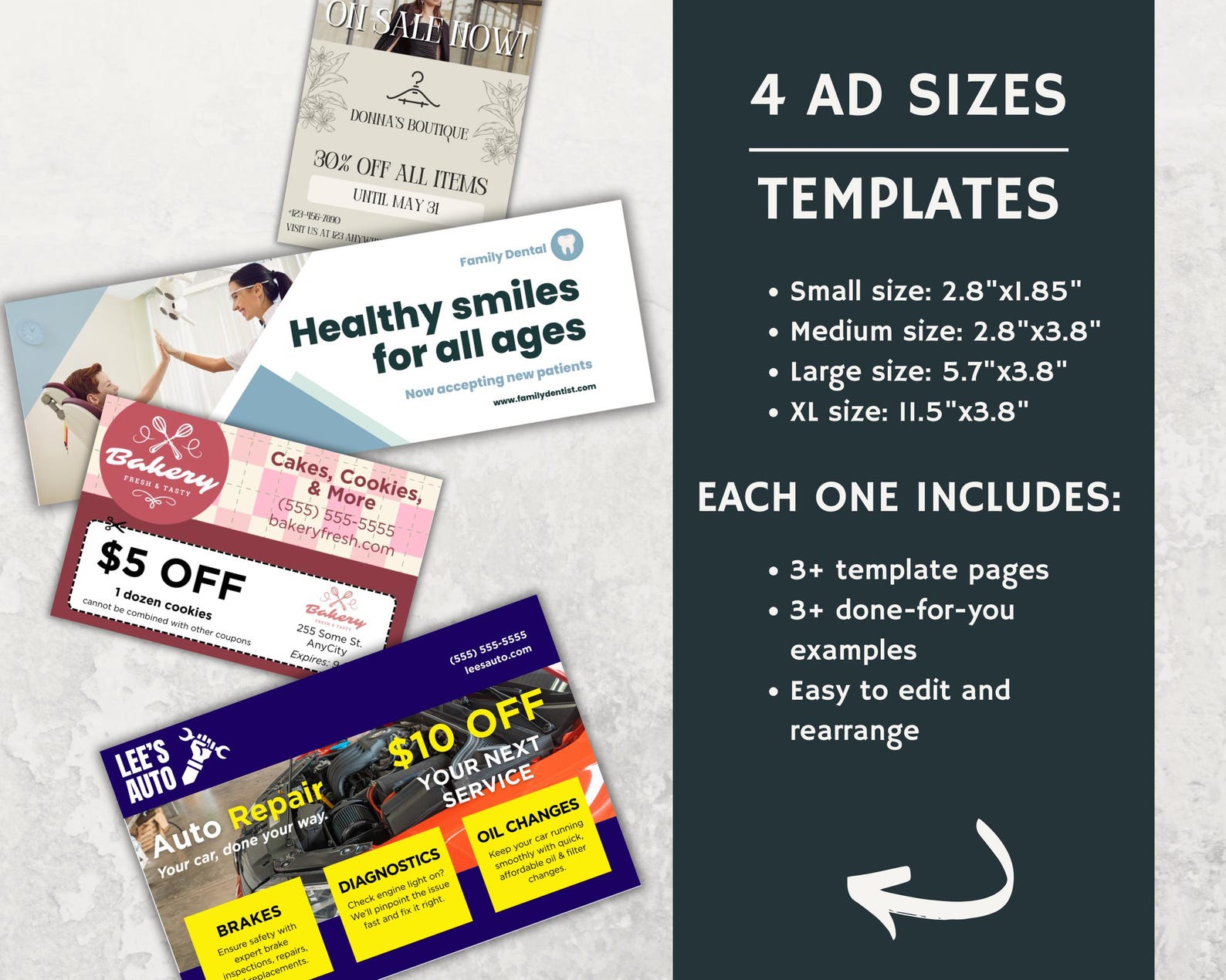 EDDM 12x9 Postcard and Ads BUNDLE Canva Templates | Small Business ...
