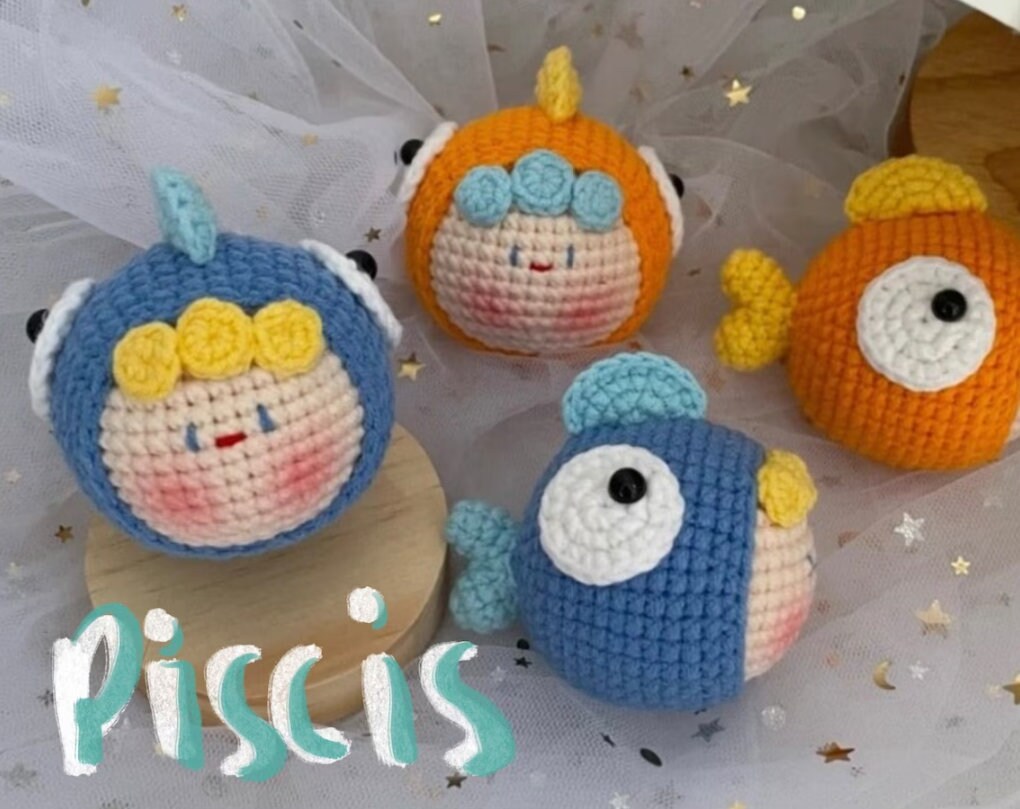 Zodiac Sign Crochet Pisces Pattern, 12 Zodiac Sign Crochet Pattern, PDF ...