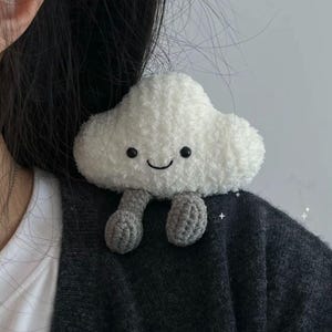 Crochet Cloud Pet Keychain PDF Pattern, Low Sew Crochet Cloud Amigurumi ...
