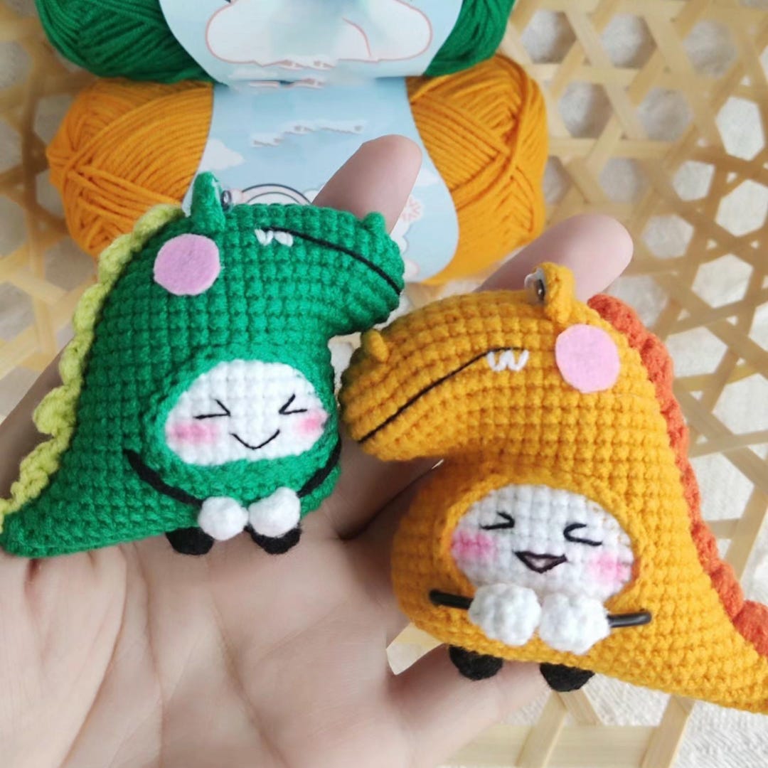 Baby Cosplaying as A Dinosaur Keychain Crochet PDF Pattern, Crochet ...