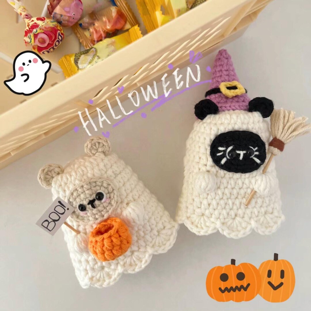 Crochet Cute Ghost Keychain PDF Pattern, No Sew Crochet, Cute Ghost Bag ...
