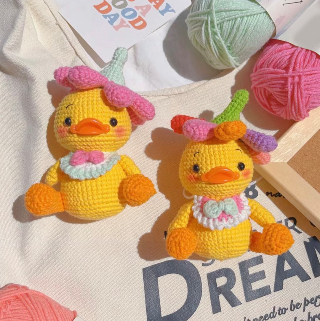 Crochet Duckling Wearing Flowers PDF Pattern, Crochet Cute Duck ...