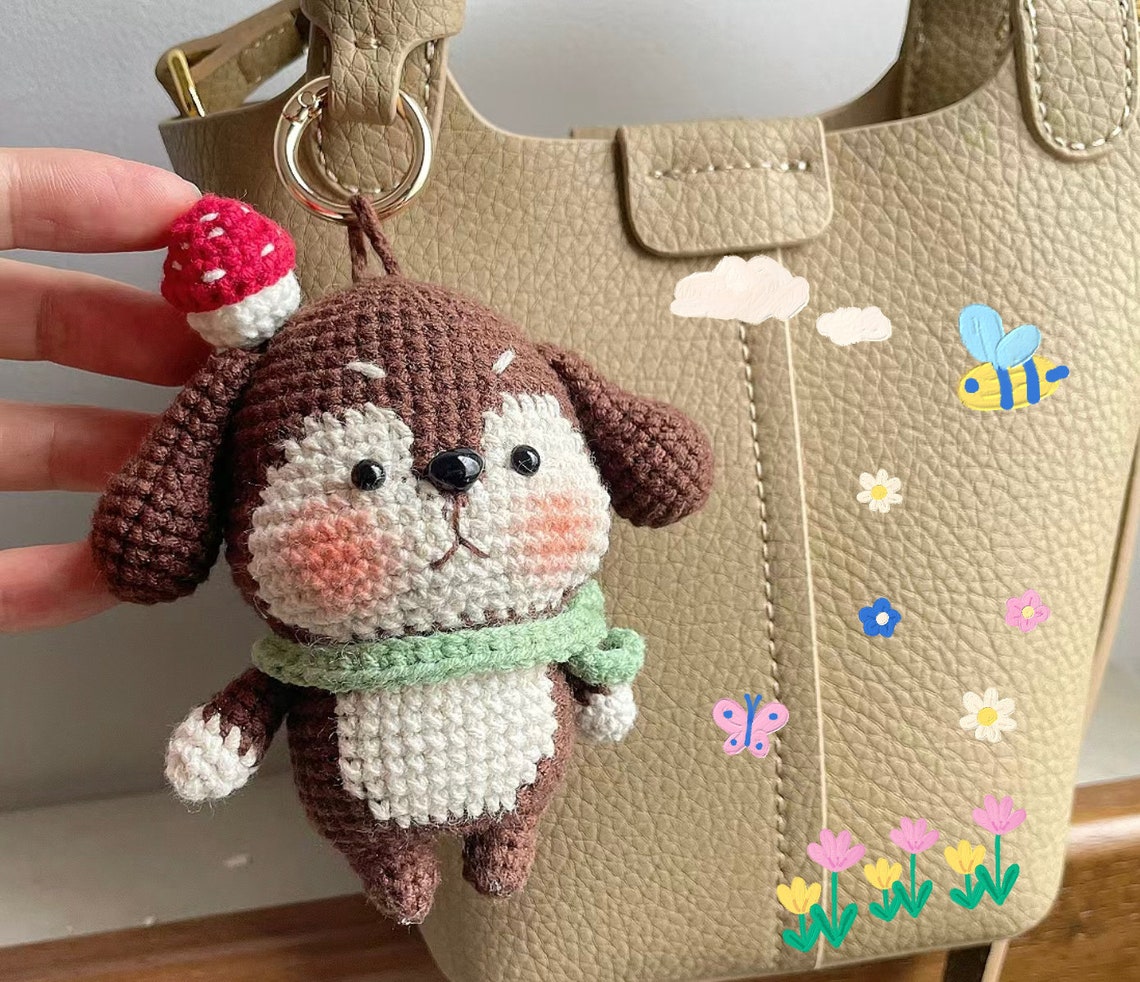 Crochet Cute Dog Keychain PDF Pattern, Crochet Puppy Amigurumi PDF ...