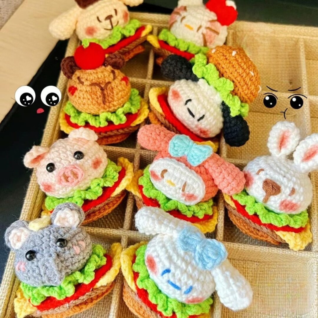 Crochet Mini Animal Burger PDF Pattern, Crochet Cute Animal Amigurumi ...