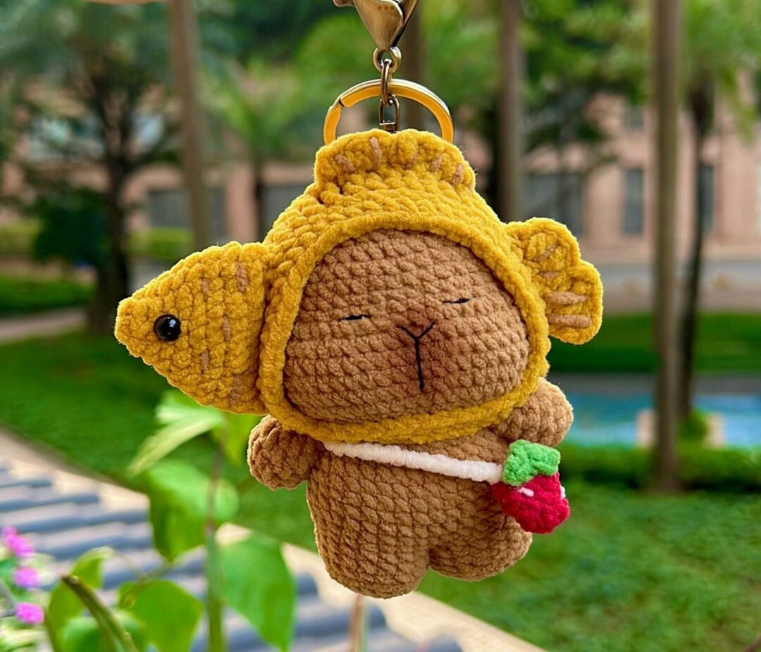 Capybara Wearing Fish Hat Crochet Pattern, Plushie Pattern, Cute ...