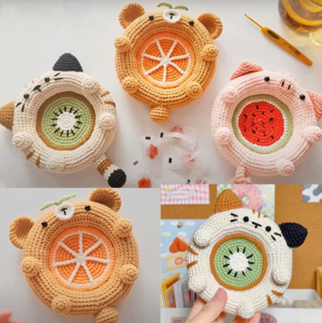 Animal Coaster Crochet PDF Pattern, Crochet Kitten Coaster PDF Pattern ...
