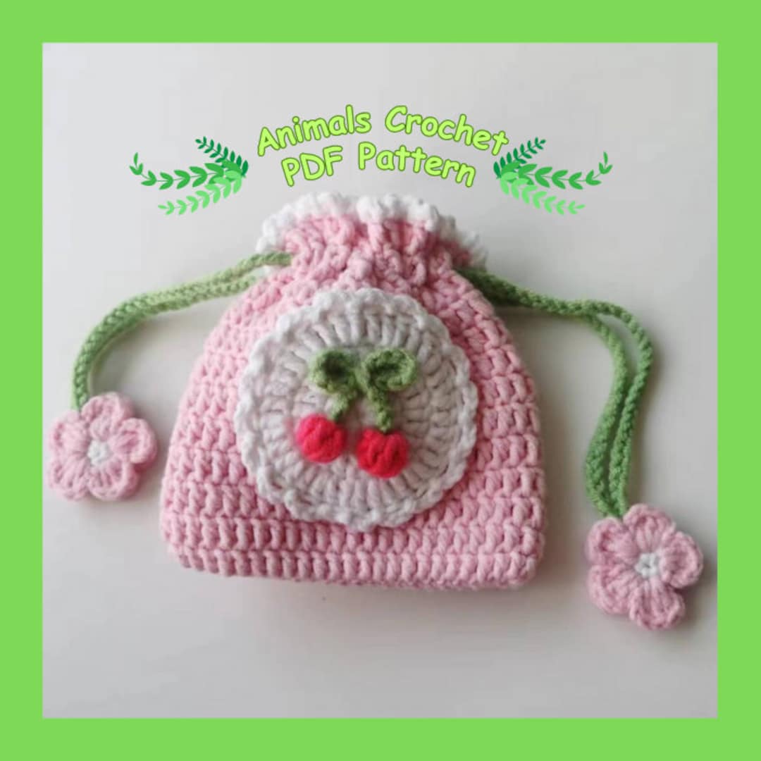 Cherry Bag Crochet Pattern, Cherry Purse PATTERN, Fruit Purse PATTERN ...