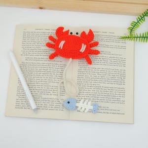 Crab Bookmark Crochet PDF Pattern, Sea Creature Crochet Tutorial ...