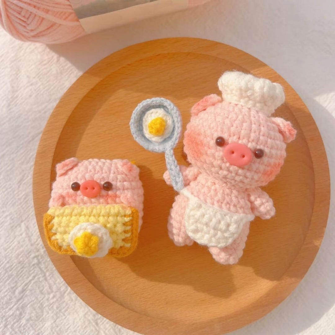 Crochet Chef Pig & Mini Pig Crochet PDF Pattern, Crochet Cute Pig ...
