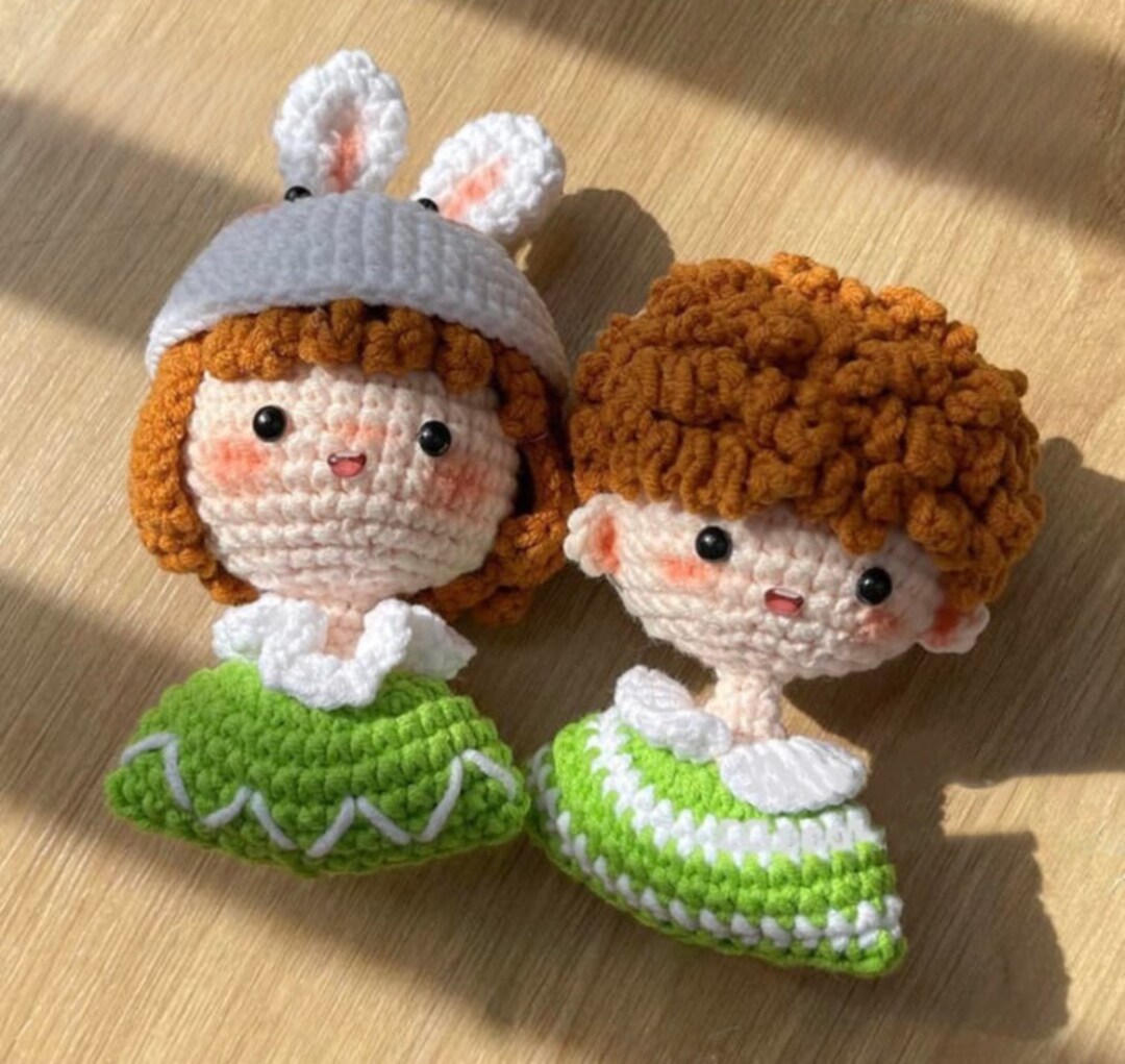 Crochet Couple Dolls Keychain PDF Pattern, Valentine Crochet, Doll Mini ...