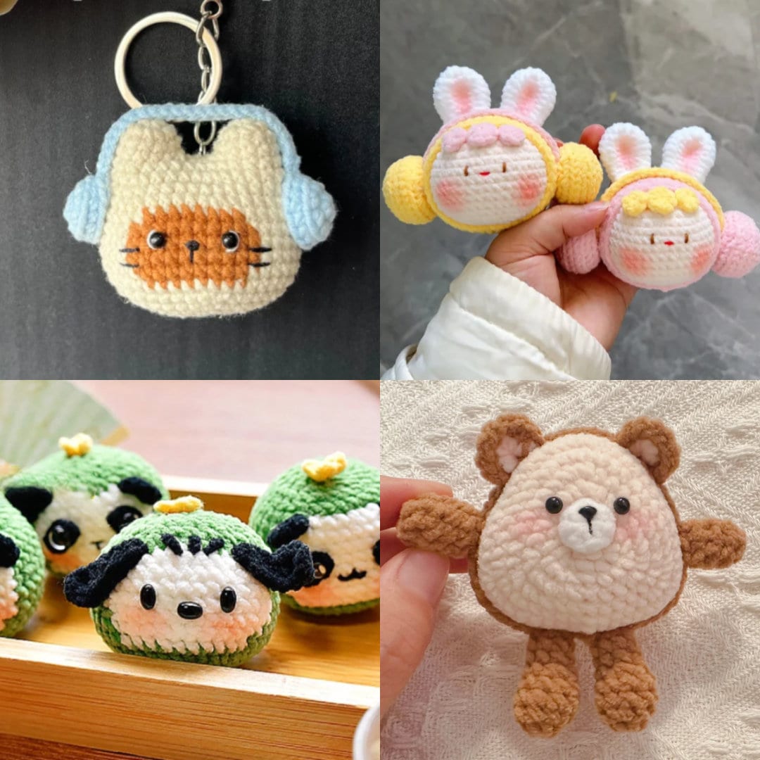 Cute Keychains Crochet PDF Pattern, Crochet Kitty Amigurumi PDF Pattern ...