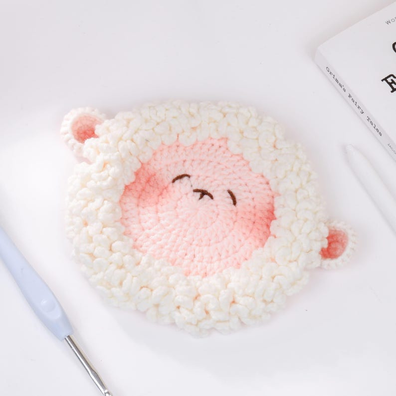 Easy Crochet Sheep Coaster PDF Pattern, How to Crochet Cute Coaster ...