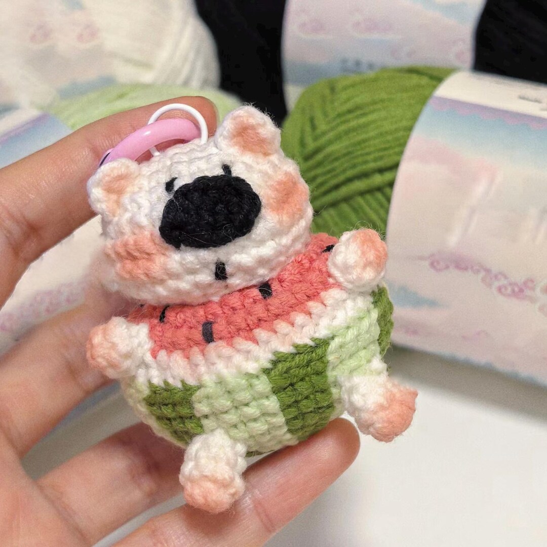 Crochet Watermelon Bear PDF Pattern, Crochet Cute Bear Amigurumi PDF ...