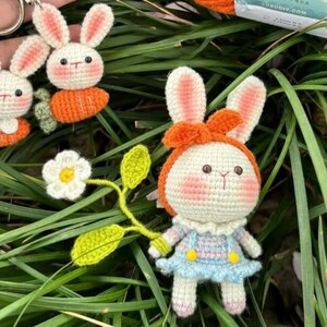 Crochet Keychain Cute Bunnies PDF Pattern, Crochet Bunny Amigurumi PDF ...