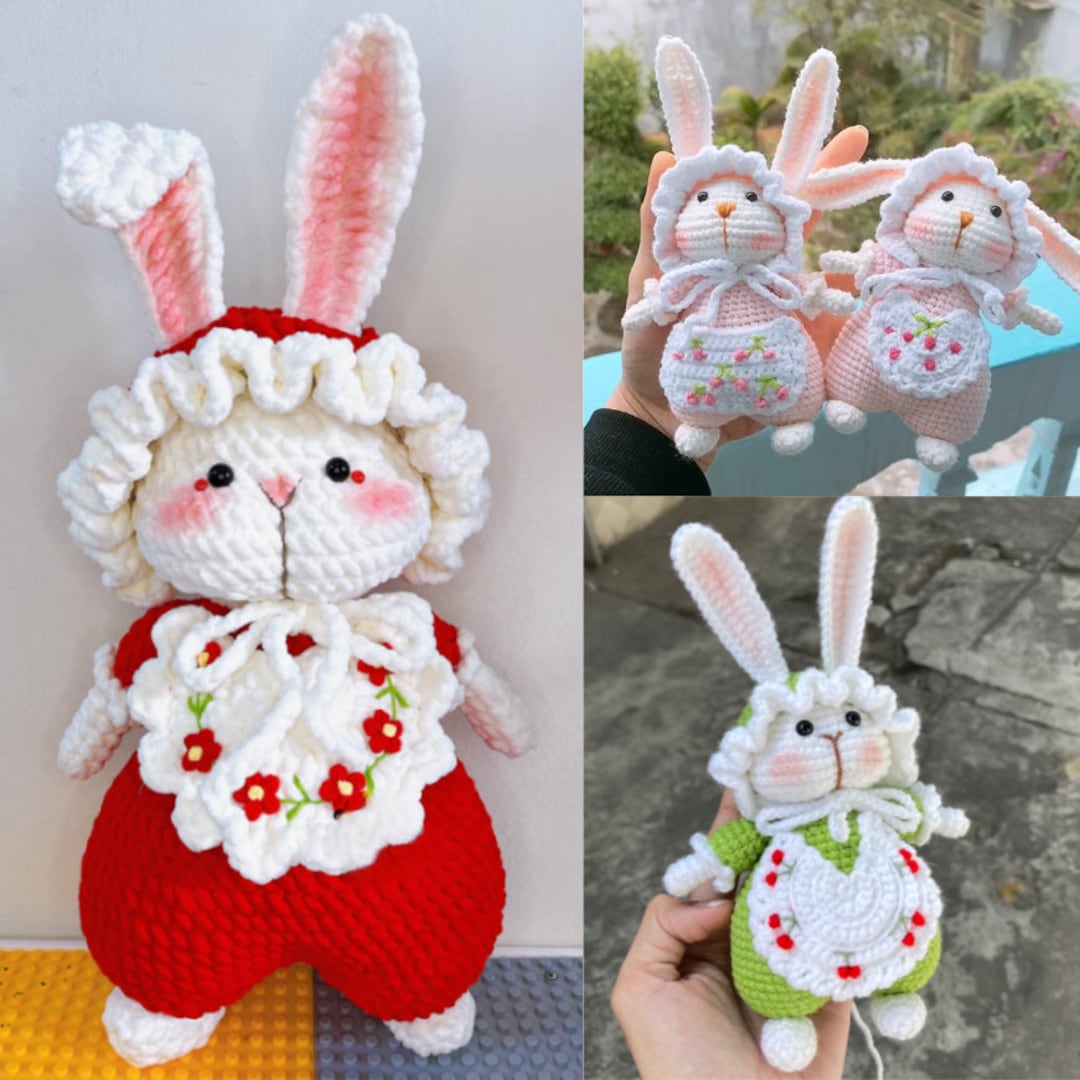 Bunny Doll Crochet PDF Pattern, Crochet Bunny Amigurumi PDF Pattern ...